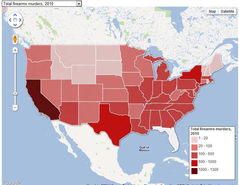 Risk map: US gun crime | Risk Map | StrategicRISK Global